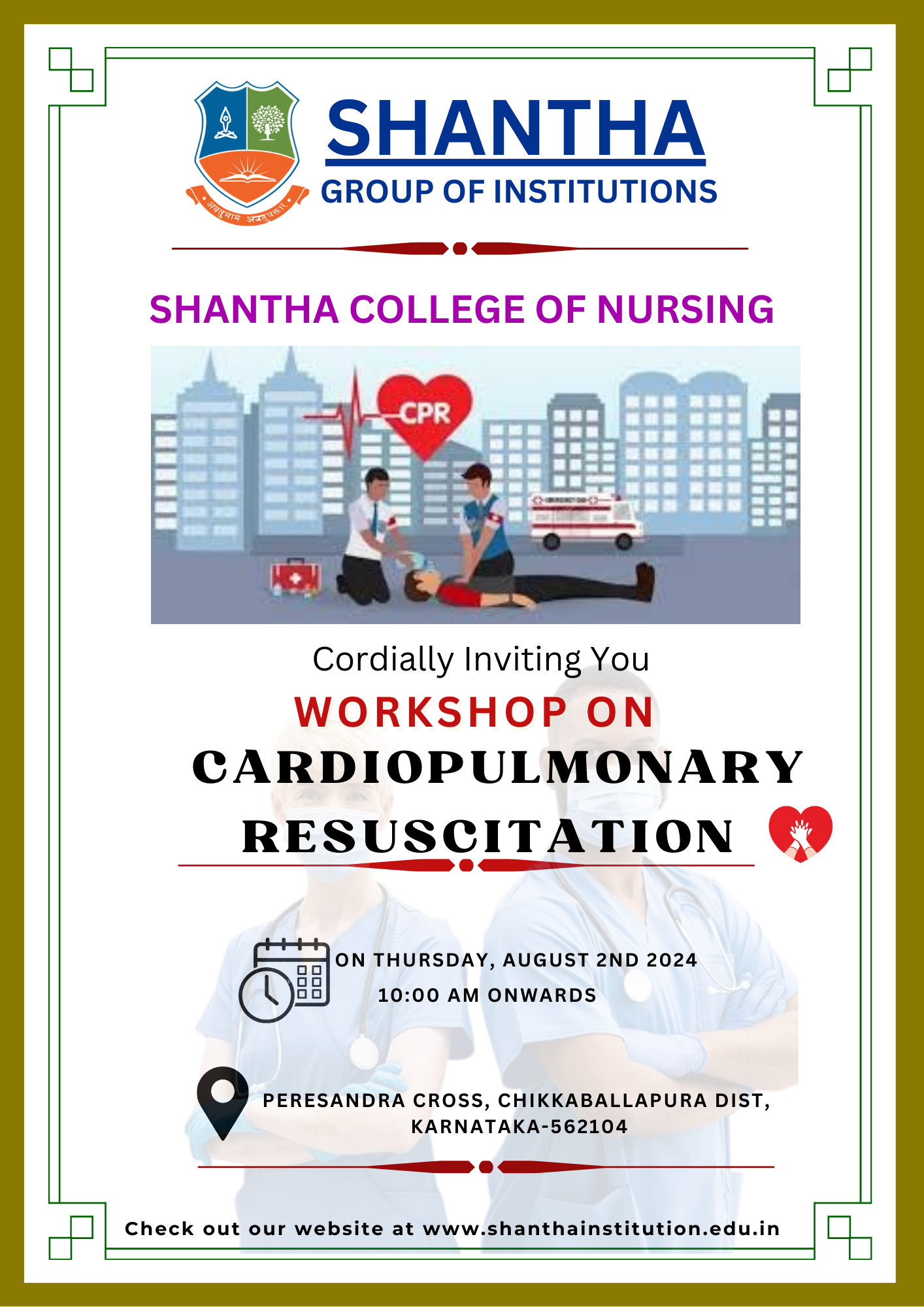 WORKSHOP ON CARDIOPULMONARY RESUSCITATION – SHANTHA GROUP OF INSTITUTIONS